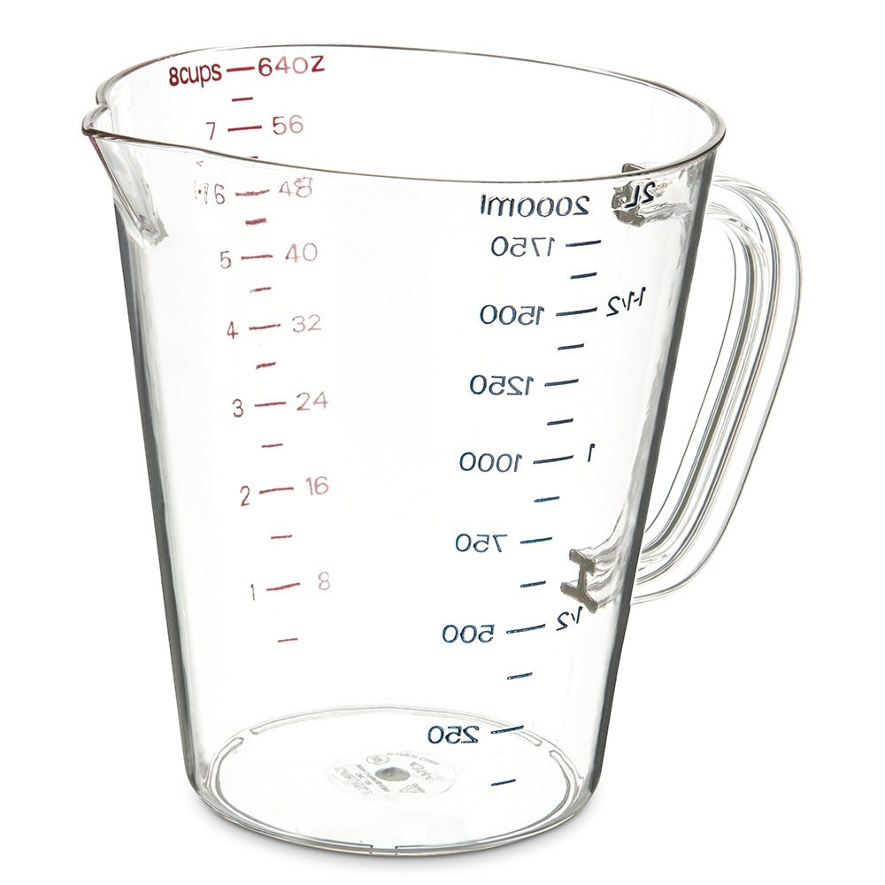 Carlisle 4314407 64 oz Oval Measuring Cup W Pour Spout C Handle