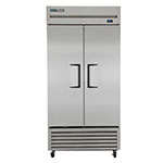 True T-35 39.5" Two Section Reach-In Refrigerator, (2) Solid Door, 115v
