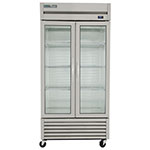 True T-35G 39.5" Two Section Reach-In Refrigerator, (2) Glass Door, 115v