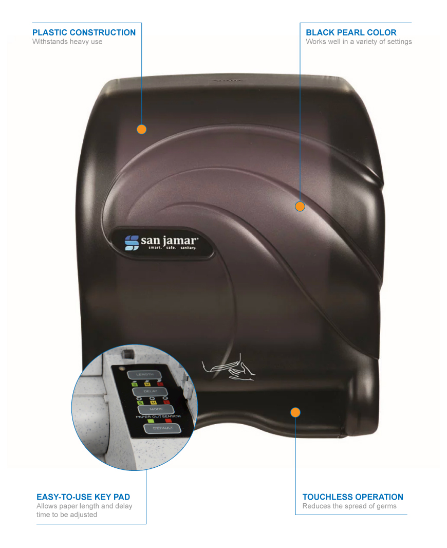 San Jamar T8490TBK Smart Essence Oceans Wall Towel Dispenser ...